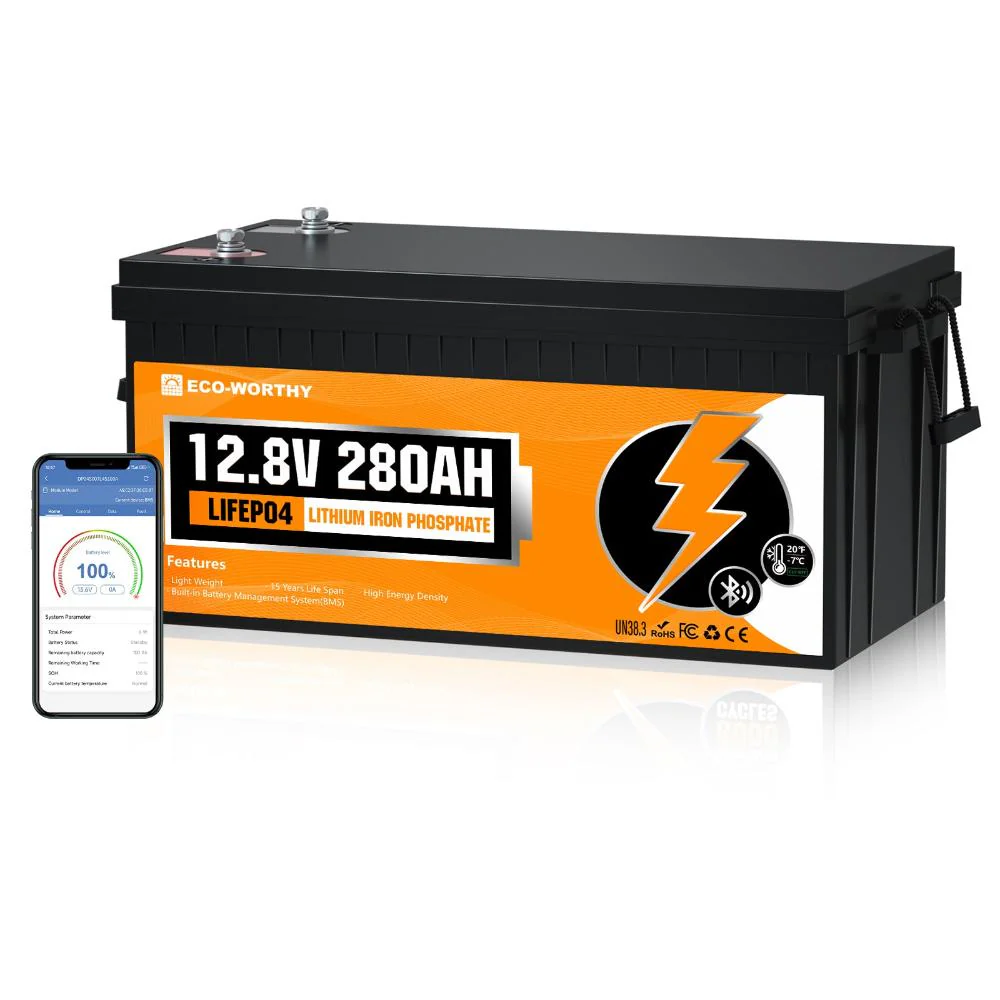 12V 280Ah LiFePO4 Lithium Battery with Bluetooth | ECO-WORTHY