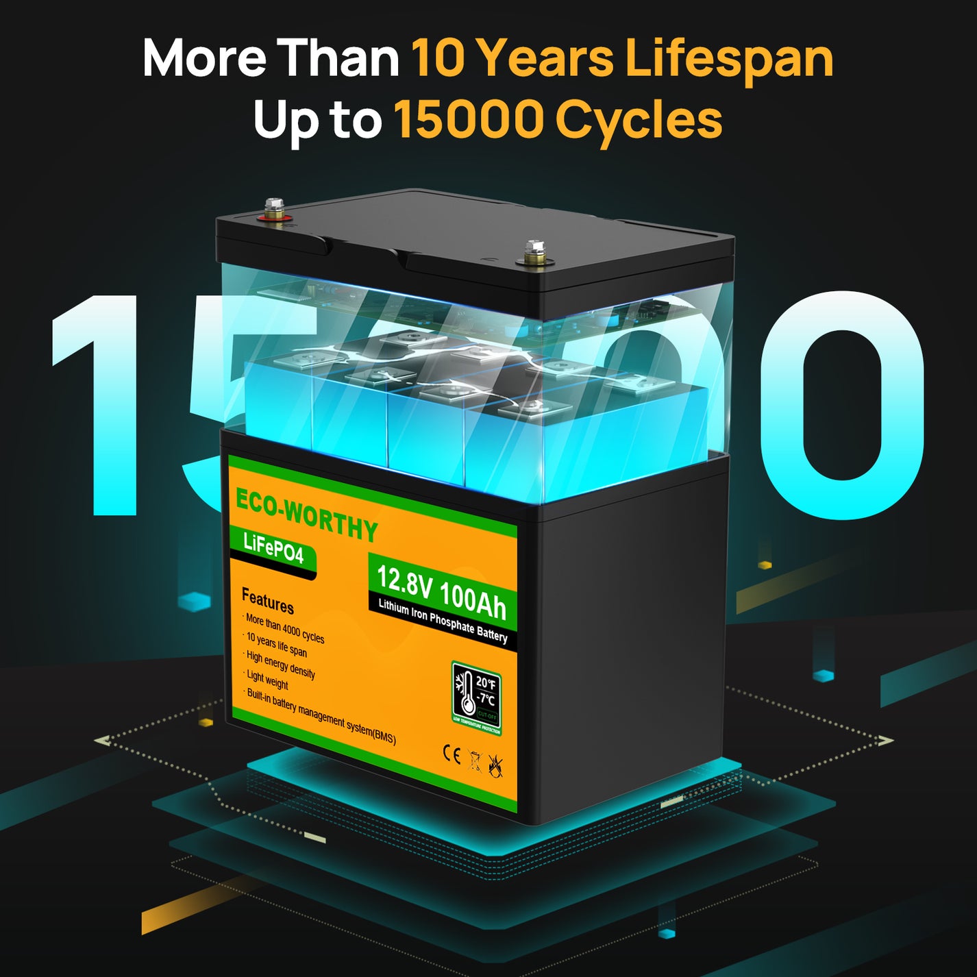 12V 100Ah LiFePO4 Lithium Battery | Deep Cycle & 10-Year Life