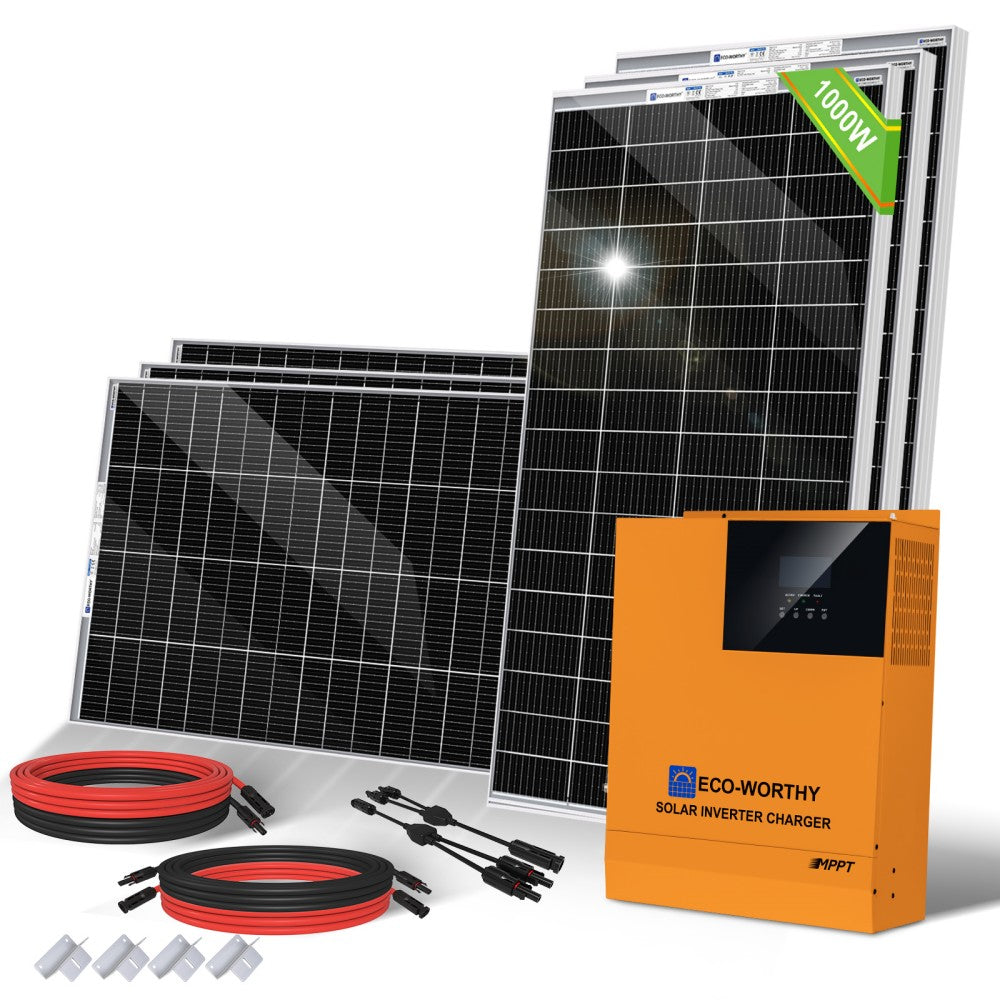 1000W 24V (6x170W) Complete MPPT Off Grid Solar Kit with 3kW Inverter ...