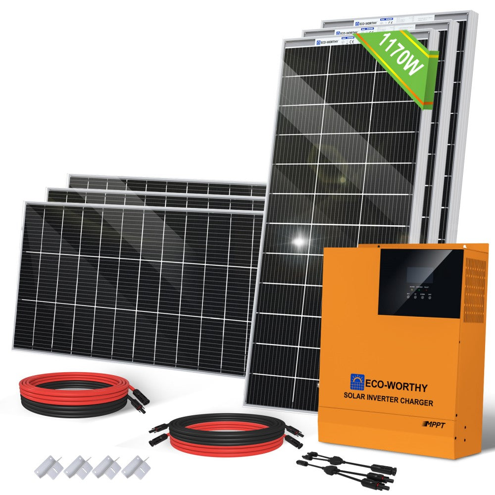 1170W 24V Complete Off Grid Solar Kit with 3kW Inverter