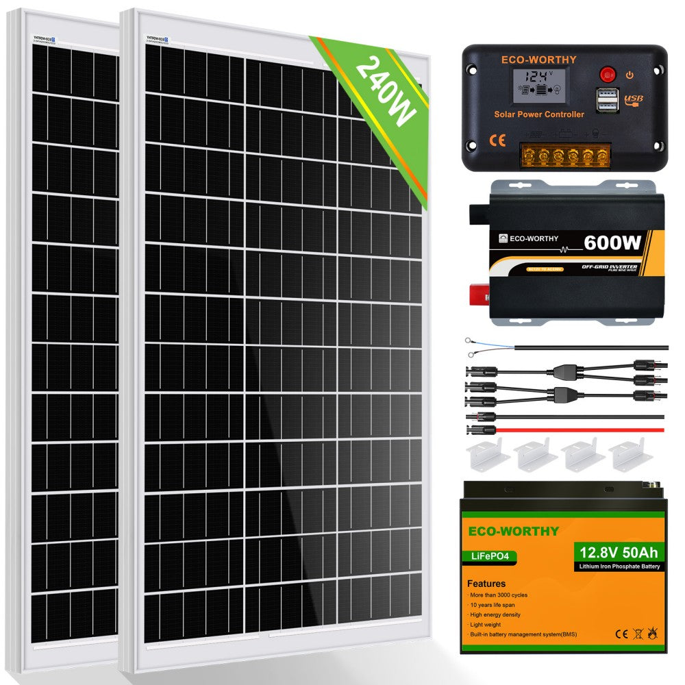 12V Off Grid Solar Kit 120W/240W | Efficient & Reliable