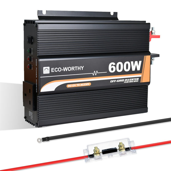 600W Off Grid Pure Sine Wave Inverter - 12V to 230V